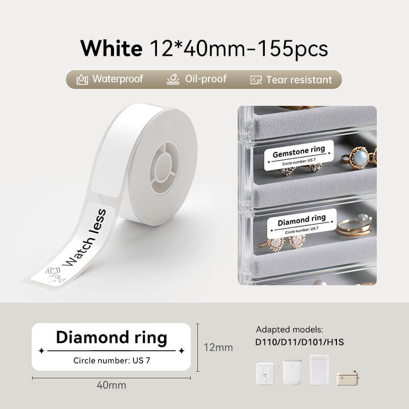 NIIMBOT Label Paper White Stickers for D11/D110/D101 Label Printer