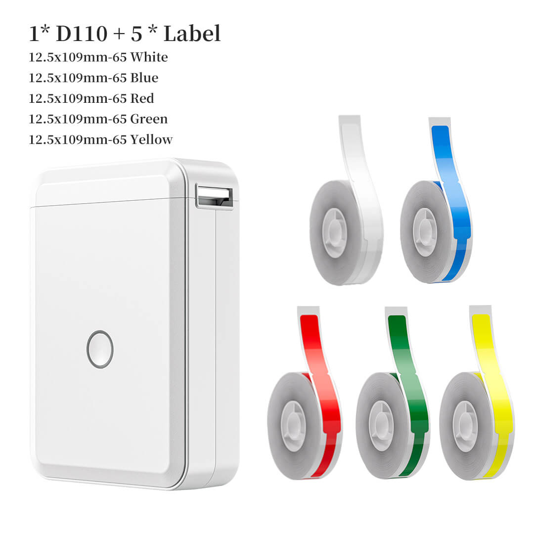 D110 Portable Rechargeable Mini Label Printer with Tape – NIIMBOT